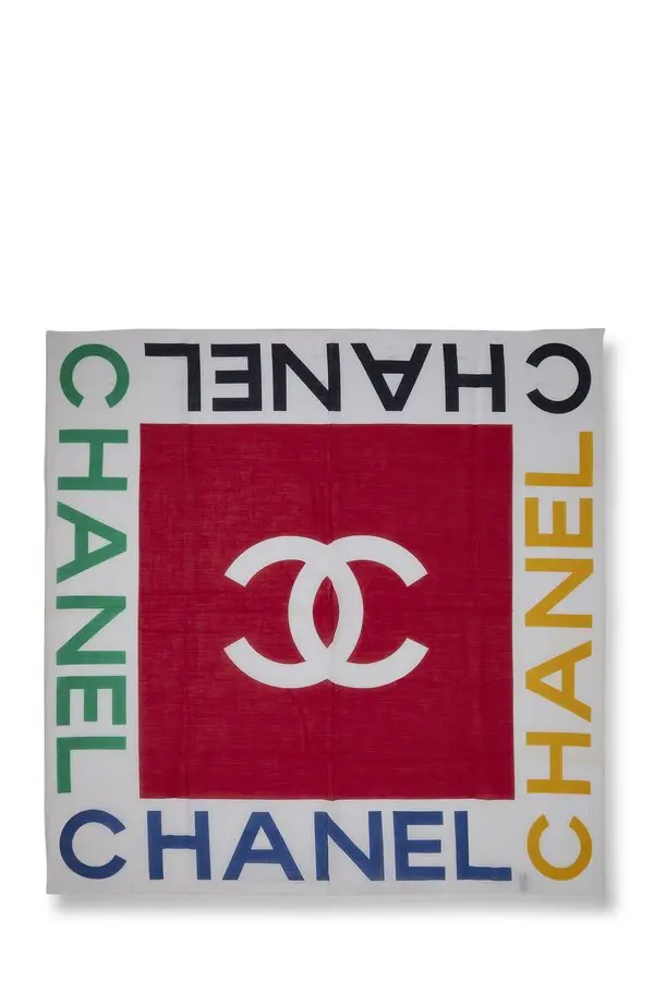 Chanel Multicolored 'cc' Cotton Scarf - Multi