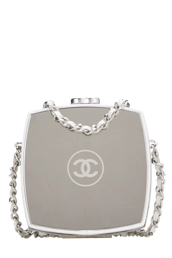 Chanel Patent Minaudiere - White