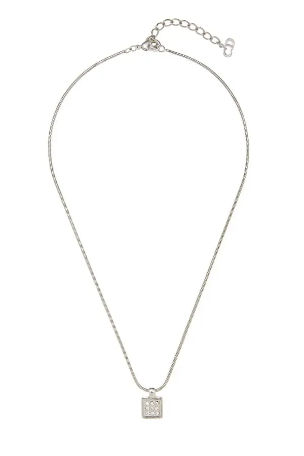 Dior Crystal Trotter Pendant Necklace - Silver