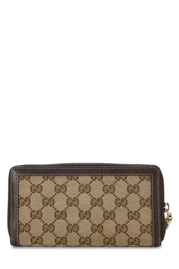 Gucci Original Gg Canvas Bamboo Zip Wallet