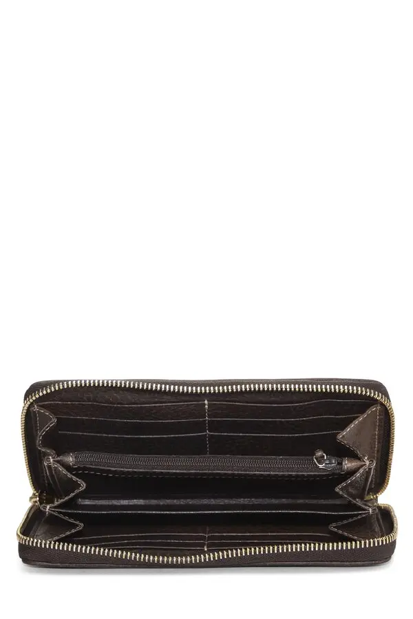 Gucci Original Gg Canvas Bamboo Zip Wallet