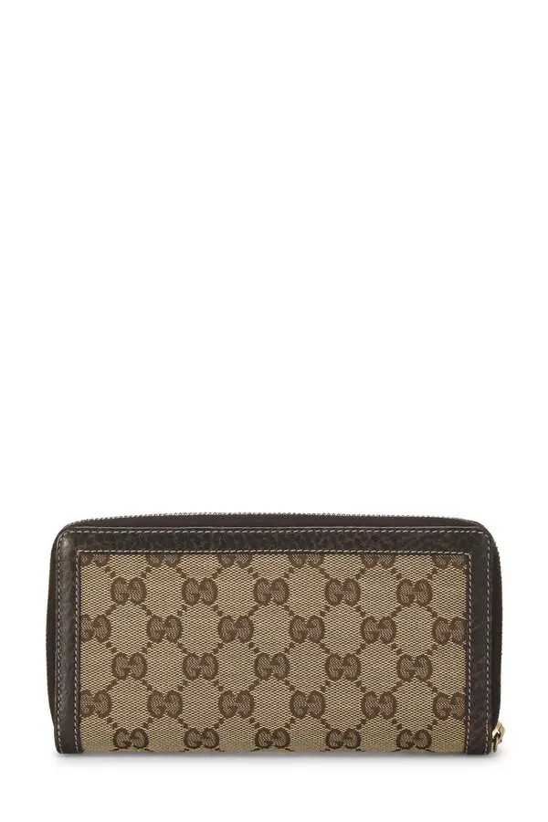 Gucci Original Gg Canvas Bamboo Zip Wallet
