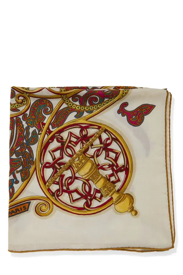 Hermès Cream & Multicolor 'la Danse Des Amazone' Scarf 140 - Multi