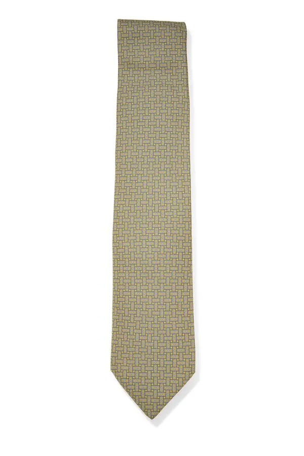 Hermès Printed Neck Tie - Yellow