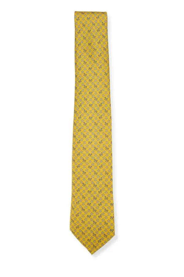 Hermès Printed Neck Tie - Yellow
