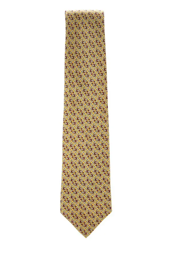 Hermès Printed Neck Tie - Yellow