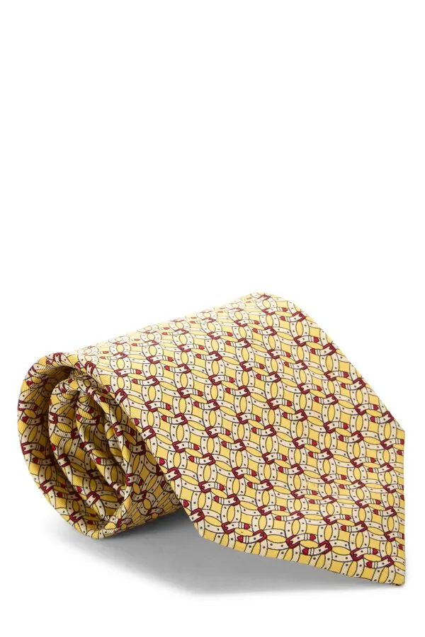 Hermès Printed Neck Tie - Yellow