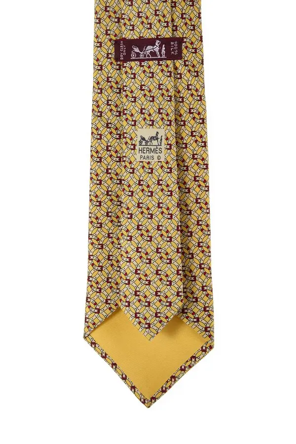 Hermès Printed Neck Tie - Yellow