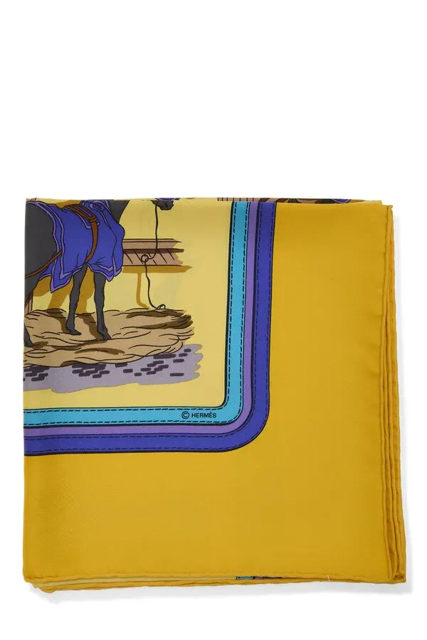 Hermès Multicolor 'ecuries' Silk Scarf 90