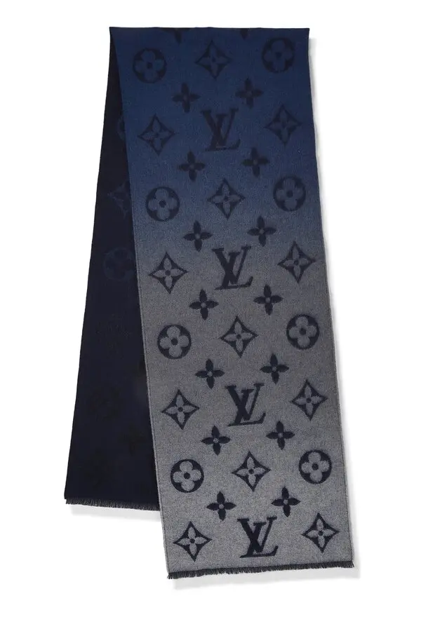 LOUIS VUITTON Monogram Cashmere Scarf - Blue