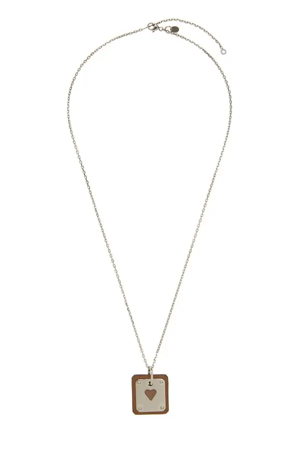 Hermès Silver As De Coeur Necklace - Hermes Gold