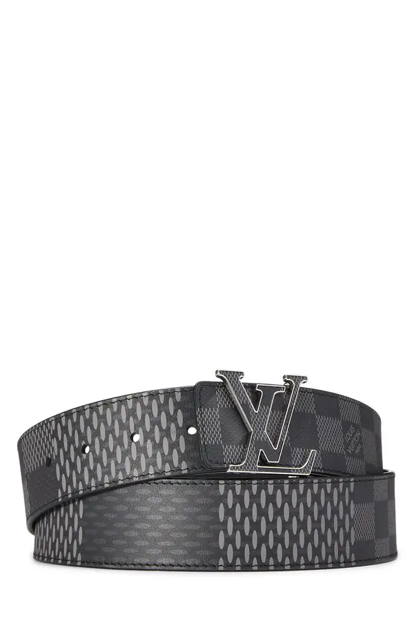 LOUIS VUITTON Damier Graphite 3d Ceinture Initiales 100 - Black
