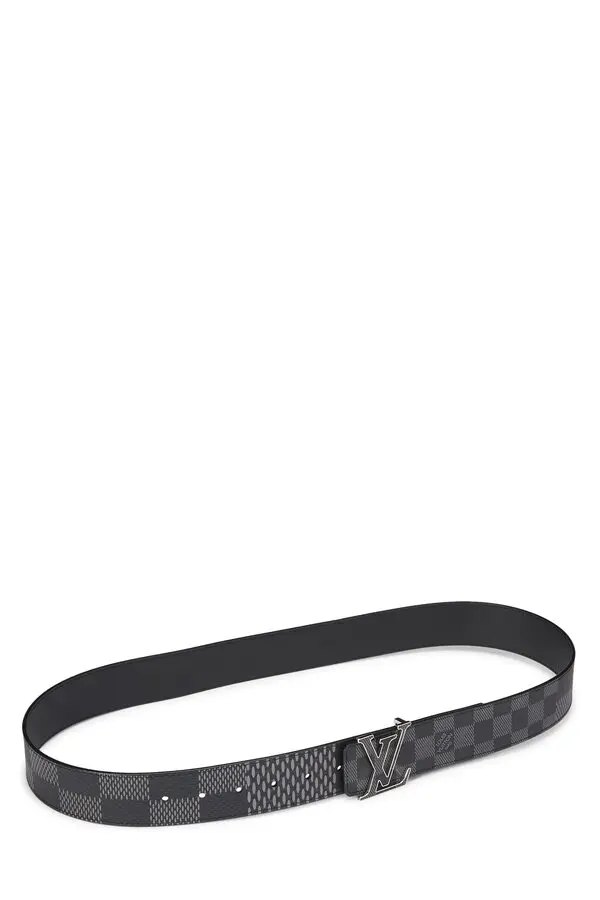 LOUIS VUITTON Damier Graphite 3d Ceinture Initiales 100