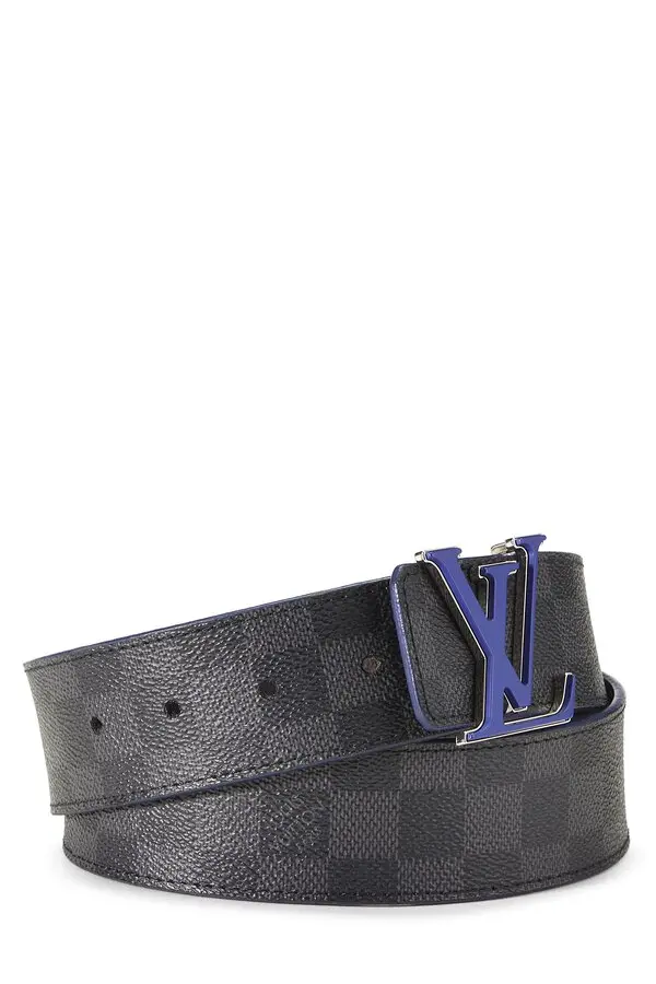 LOUIS VUITTON Damier Graphite Initiales Belt - Blue