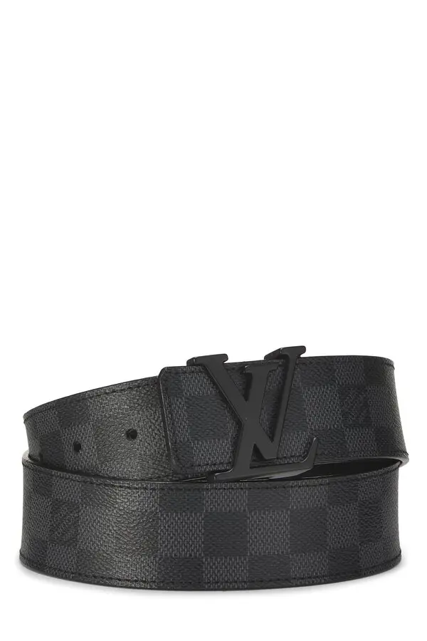 LOUIS VUITTON Damier Graphite Initiales Belt - Blue