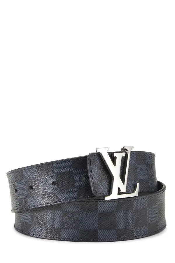 LOUIS VUITTON Damier Cobalt Initiales Reversible Ceinture 85 - Blue