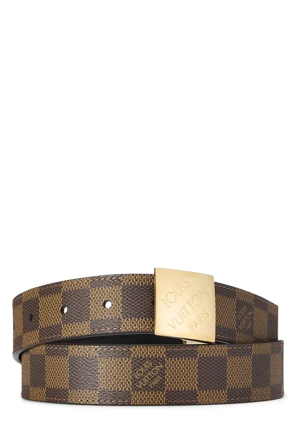 LOUIS VUITTON Damier Ebene Ceinture Carre 80 Belt - Brown
