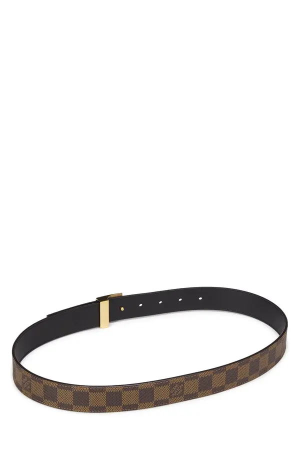 LOUIS VUITTON Damier Ebene Ceinture Carre 80 - Brown