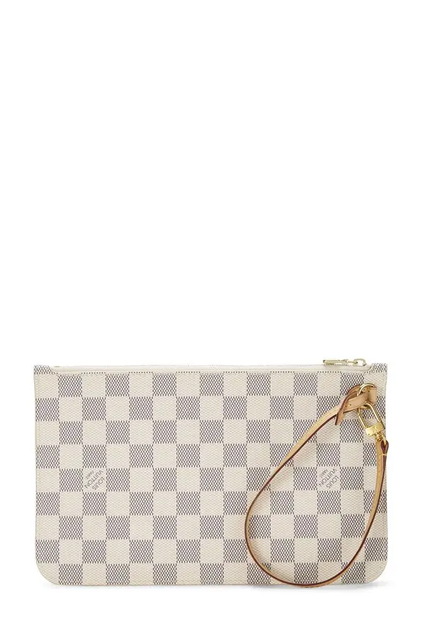 LOUIS VUITTON Damier Azur Neverfull Pouch Nm - White