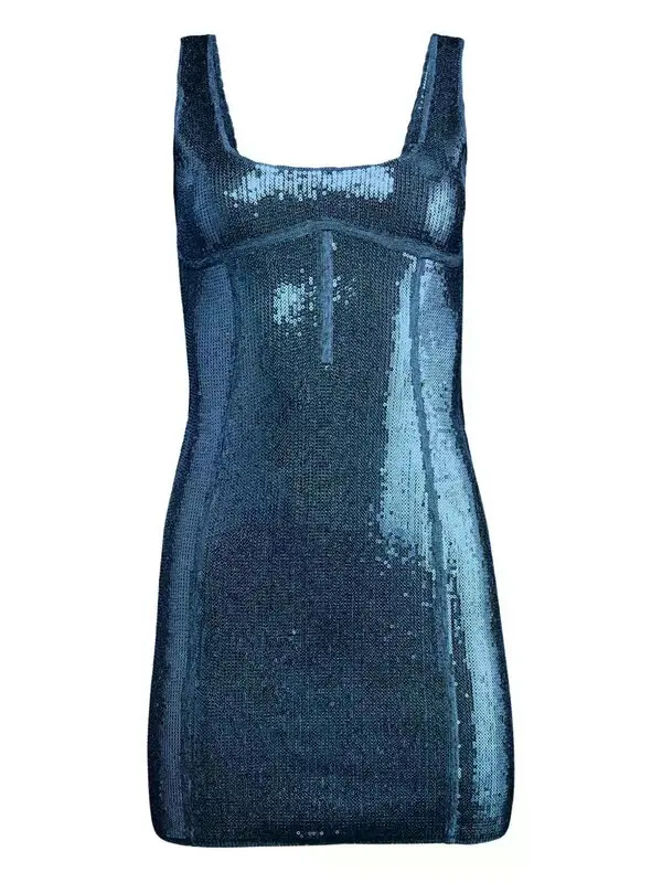 FLEUR DU MAL Sequin Mini Dress - Blue