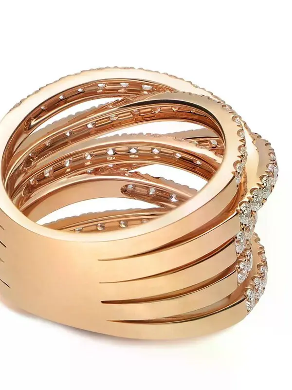 LEO PIZZO 18kt Rose Gold Diamond Waves Ring