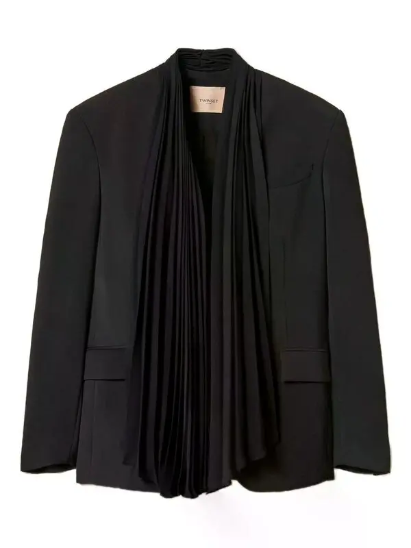 TWINSET Crêpe Blazer With Pleated Sash Scarf