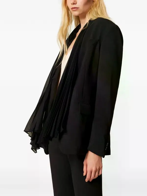 TWINSET Crêpe Blazer With Pleated Sash Scarf