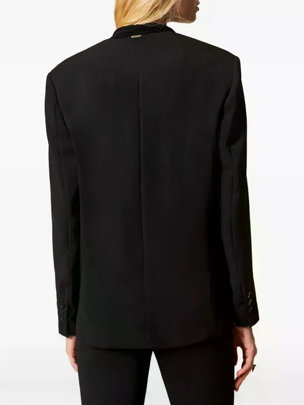 TWINSET Crêpe Blazer With Pleated Sash Scarf