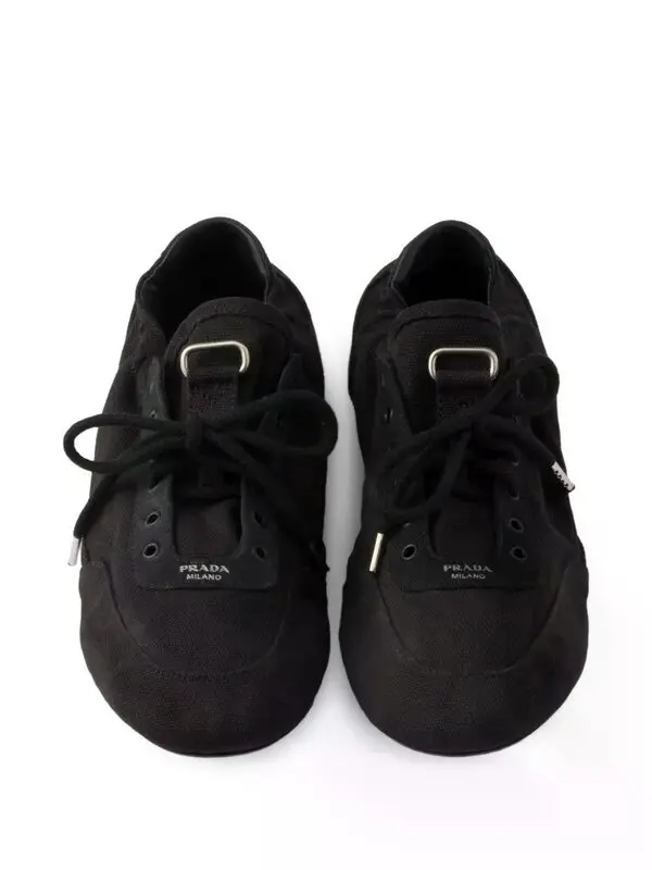 Prada Collapse Canvas Sneakers - Black