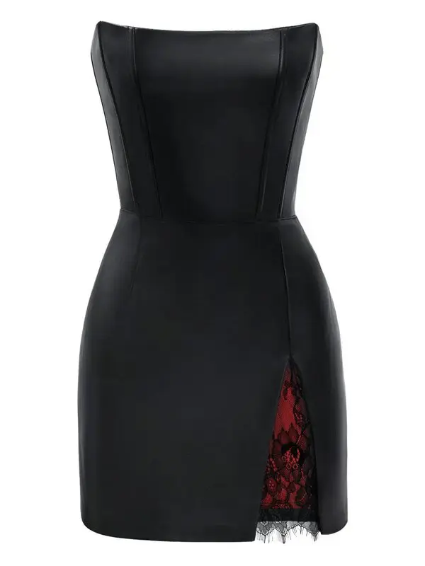 LIKA Corset Lace-trim Mini Dress - Black