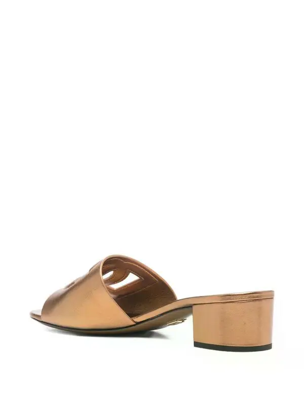 Dolce & Gabbana Cut-out Heeled Sandals - Gold