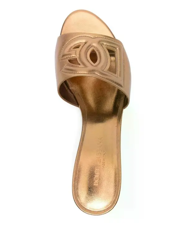 Dolce & Gabbana Cut-out Heeled Sandals - Gold