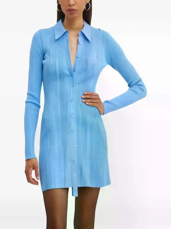 Moschino Ribbed Buttoned Mini Dress