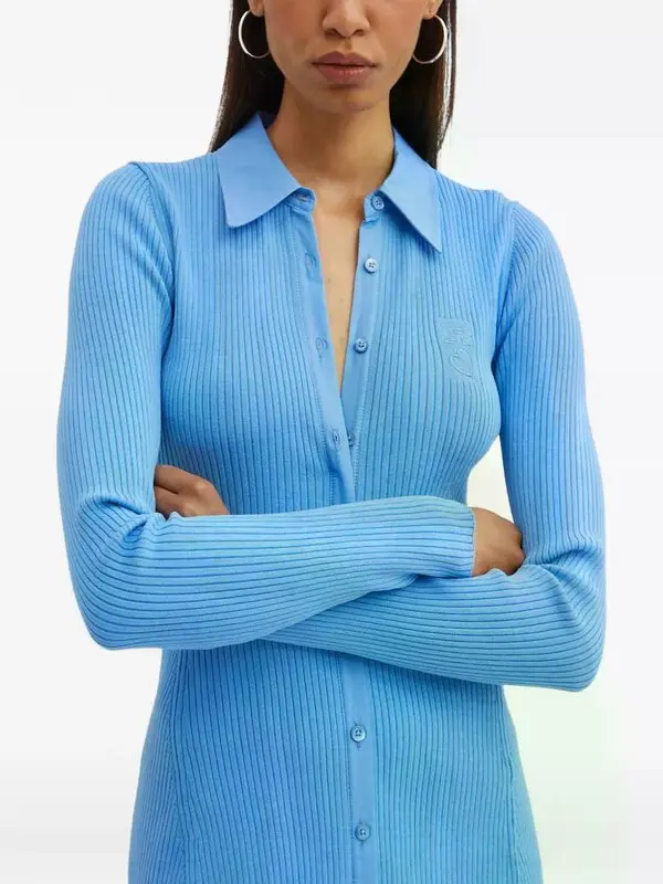 Moschino Ribbed Buttoned Mini Dress