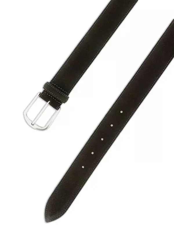 ALBERTO LUTI Suede Belt With Square Buckle - Brown
