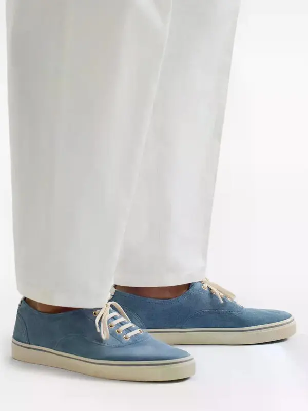 Brunello Cucinelli Reversed Leather Lace-up Sneakers - Blue