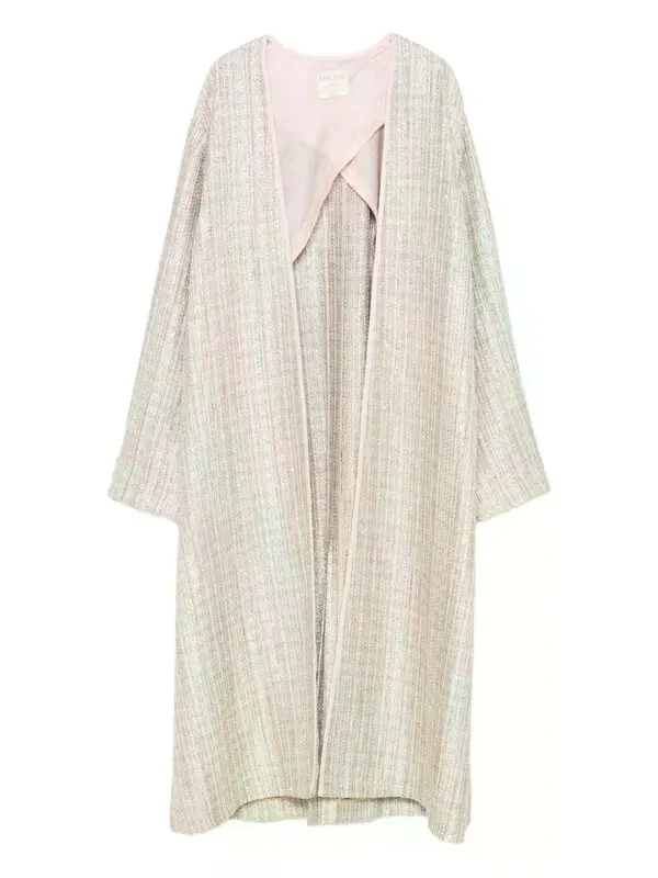 FORTE_FORTE Striped Long Coat - Neutrals