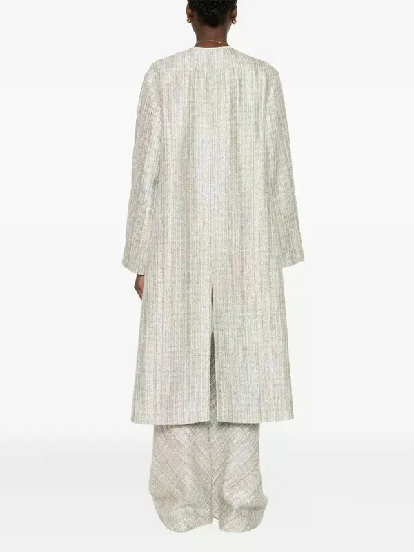FORTE_FORTE Striped Long Coat - Neutrals