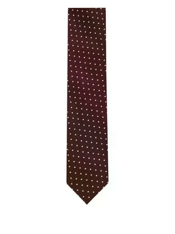 TOM FORD Polka-dot Silk Neck Tie - Red