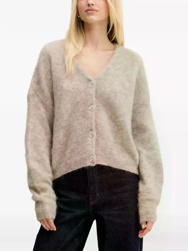 GESTUZ Button V-neck Cardigan - Neutrals
