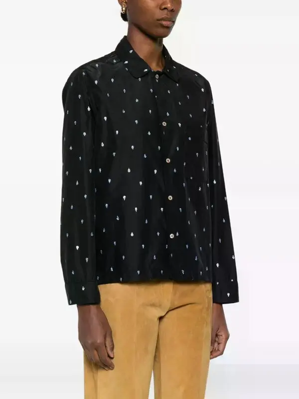 FORTE_FORTE Buttoned Patterned Shirt