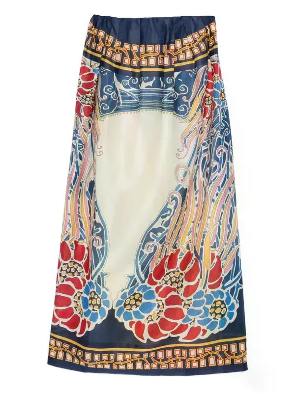 La DoubleJ Geometric-print Midi Dress - Neutrals