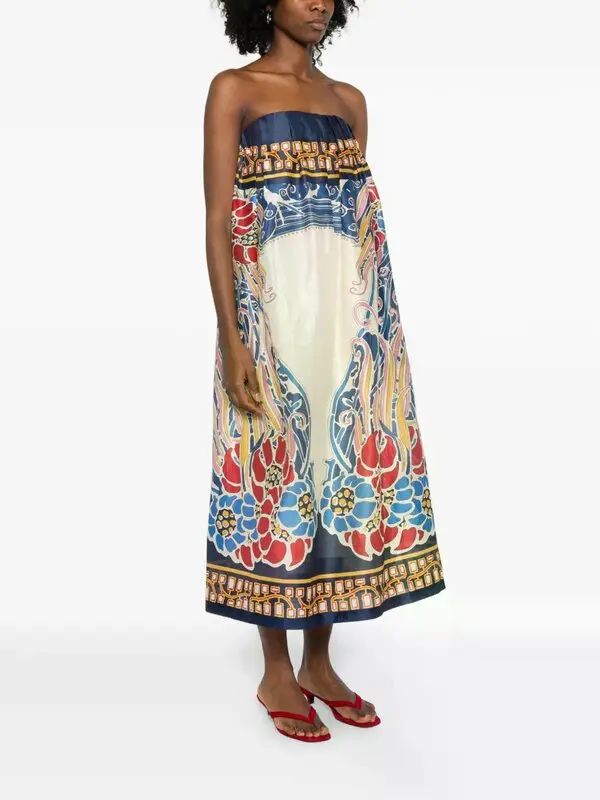 La DoubleJ Geometric-print Midi Dress