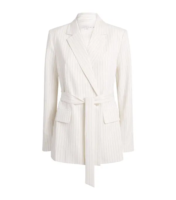 Good American Essential Suiting Stripe Blazer - Beige
