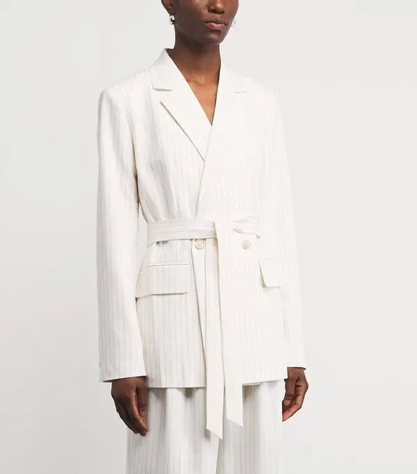 Good American Essential Suiting Stripe Blazer - Beige