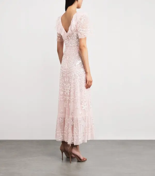 NEEDLE & THREAD Anais Sequin Frill Gown