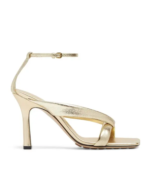 Bottega Veneta Riva Heeled Sandals 90 - Silver
