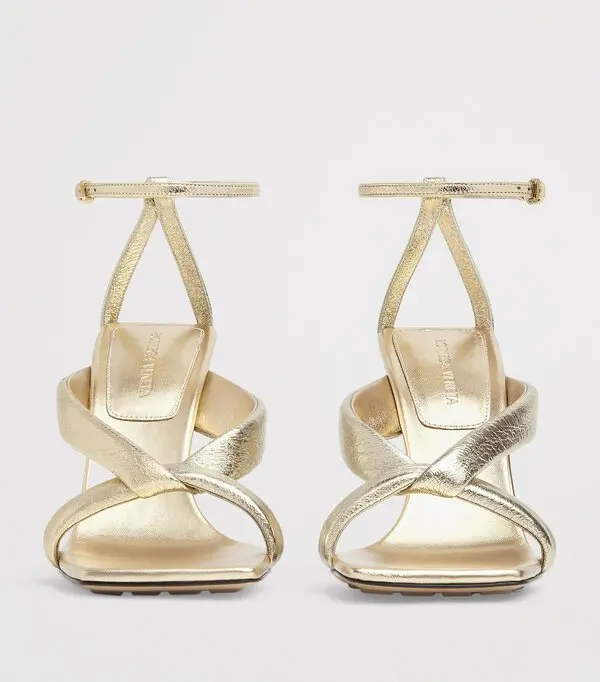 Bottega Veneta Riva Heeled Sandals 90 - Silver