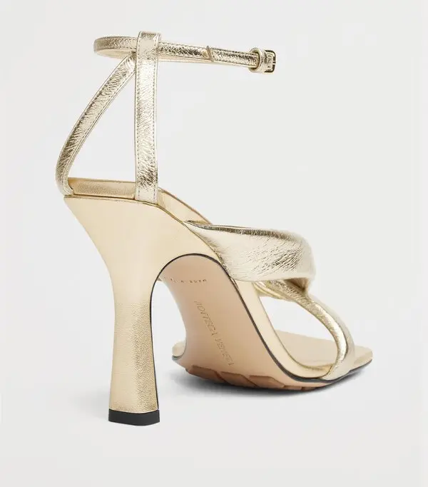 Bottega Veneta Riva Heeled Sandals 90 - Silver