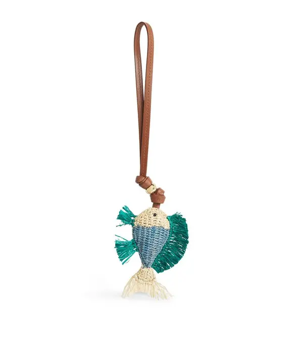 Zimmermann Raffia Fish Bag Charm - Blue